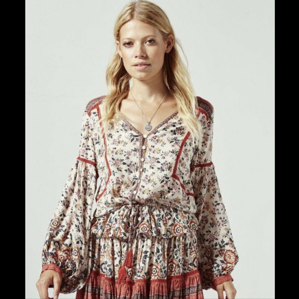 Spell Designs Elle Blouse In Rosewood - Gem